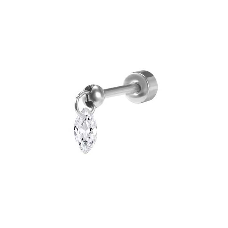Labret/helix/tragus piercing en acier chirurgical avec un cristal ...
