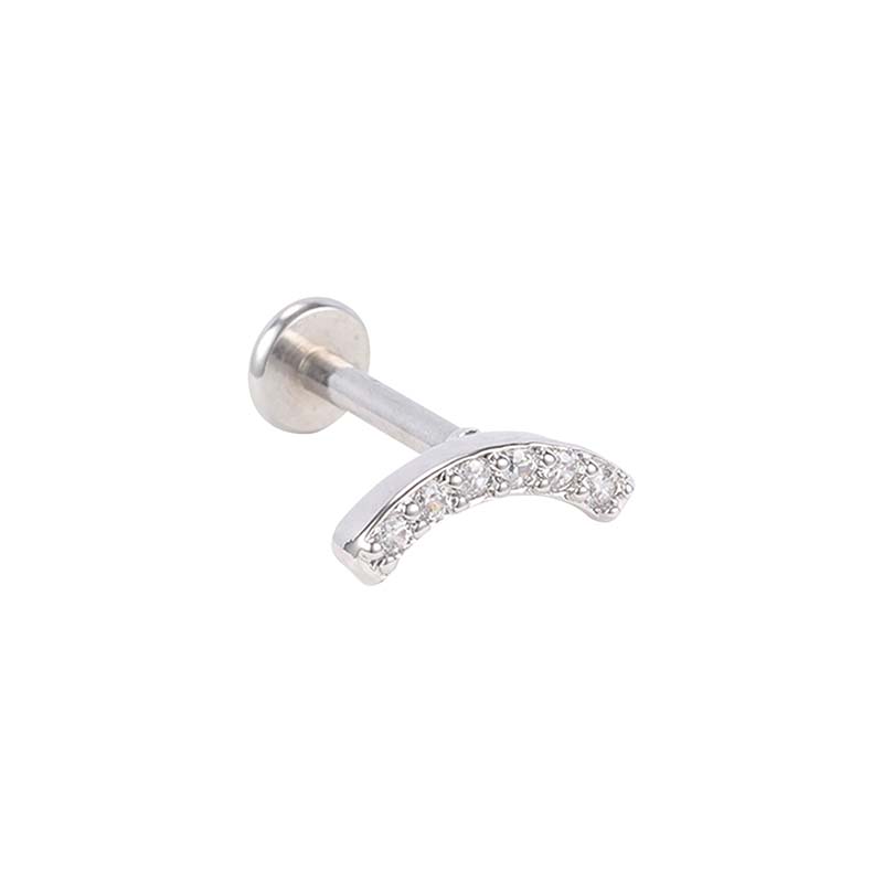 Labret/helix/tragus piercing en acier chirurgical avec 7 cristaux ...