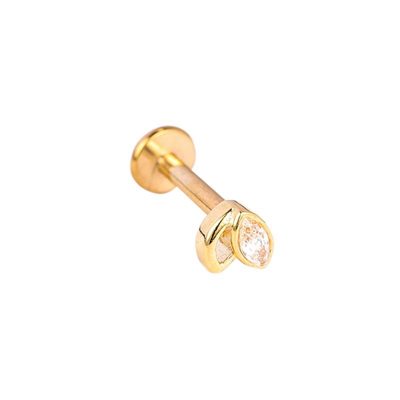 Labret/helix/tragus piercing en acier doré chirurgical avec un coeur et ...