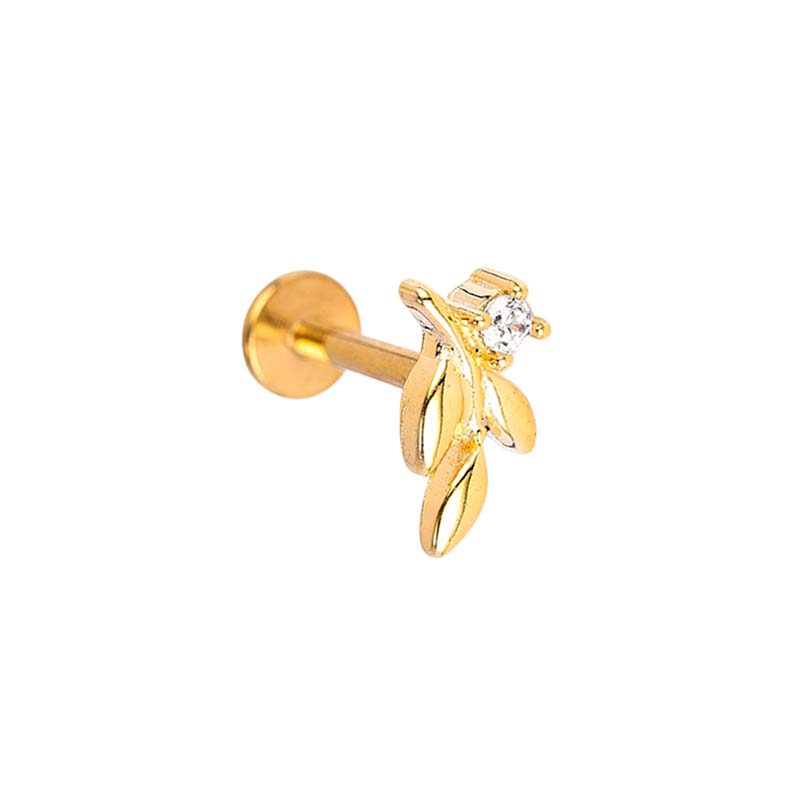 Labret/helix/tragus piercing en acier doré chirurgical branche avec un ...