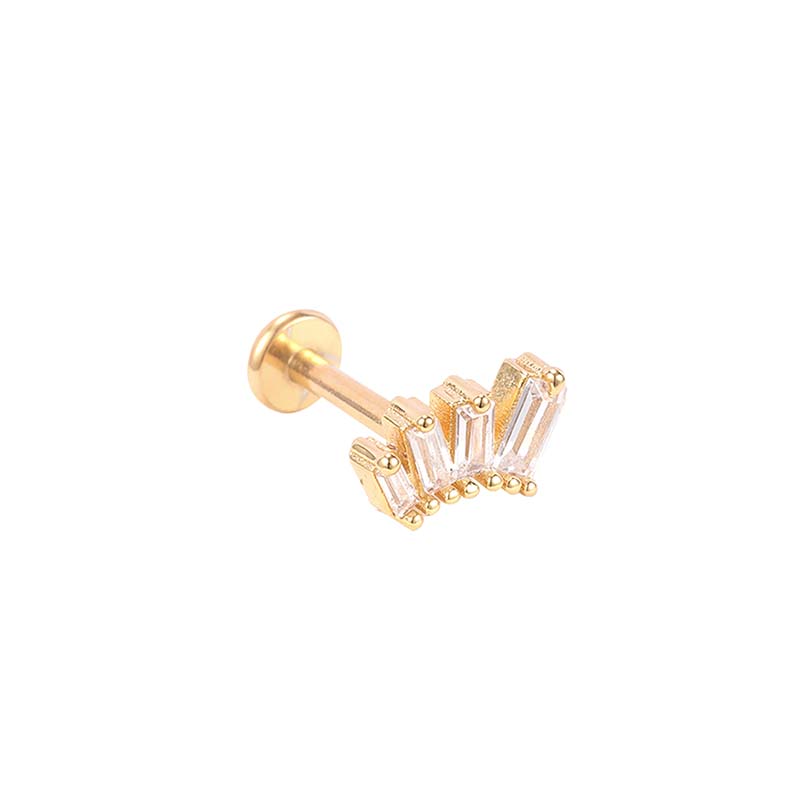 Labret/tragus/helix piercing en acier doré chirurgical-motif avec 4 ...