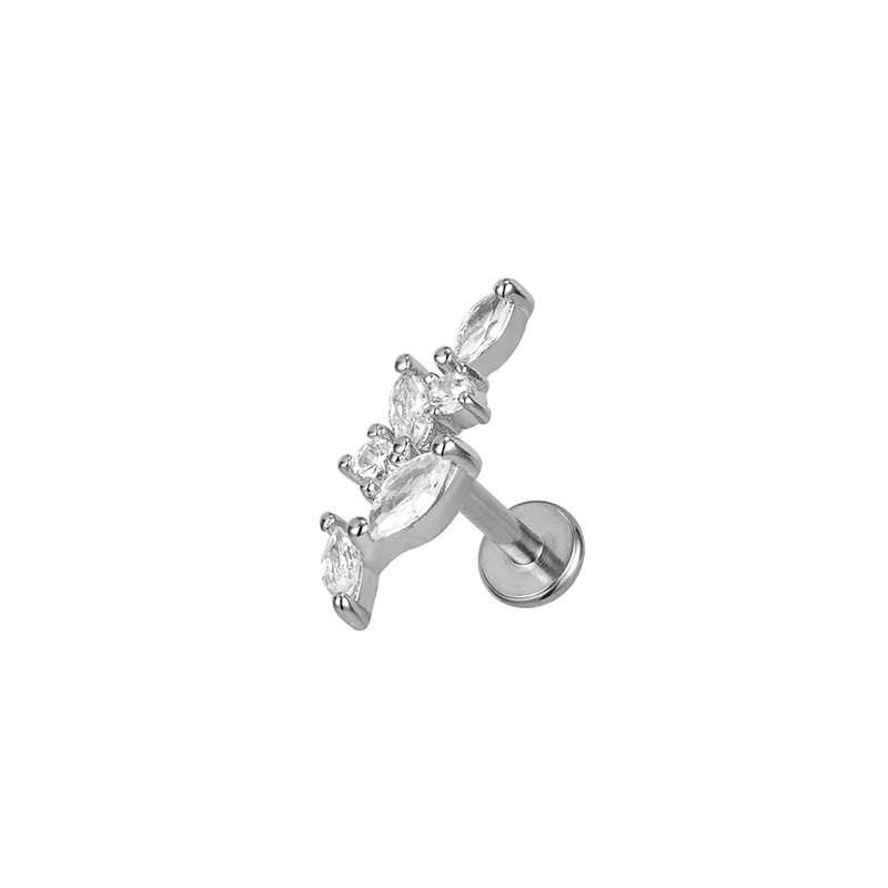 Labret/helix/tragus piercing en acier chirurgical-motif branche ...